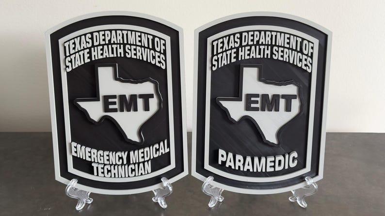 Texas Paramedic Patch Plaque: 3D Embossed First Responder Wall Art TX ...