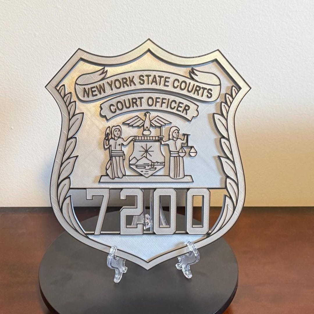 Embossed NYS Court Officer Shield Plaque: 3D Display Police Gift New ...