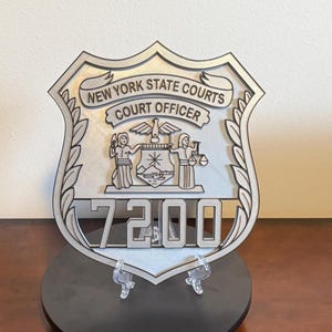 New York State Court Officer Shield Corrections Department 3d Embossed ...