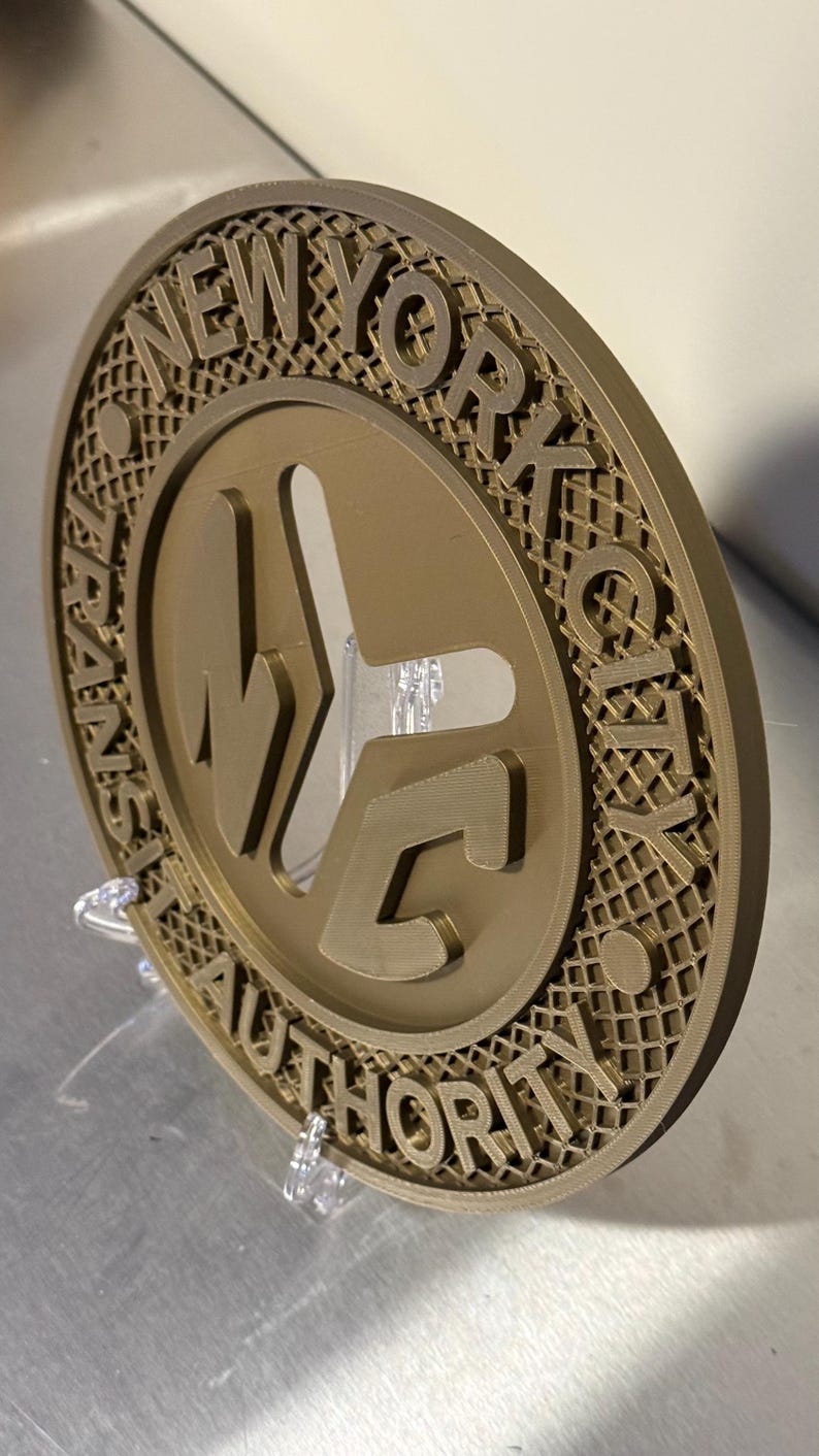 NYC Transit Token Plaque, Embossed 3D Design (9-inch Wall or Shelf ...