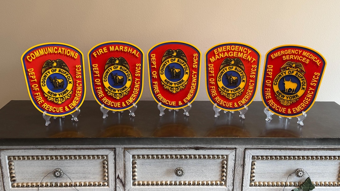 Suffolk County Fire Rescue 3D Plaque: Long Island First Responder Wall ...