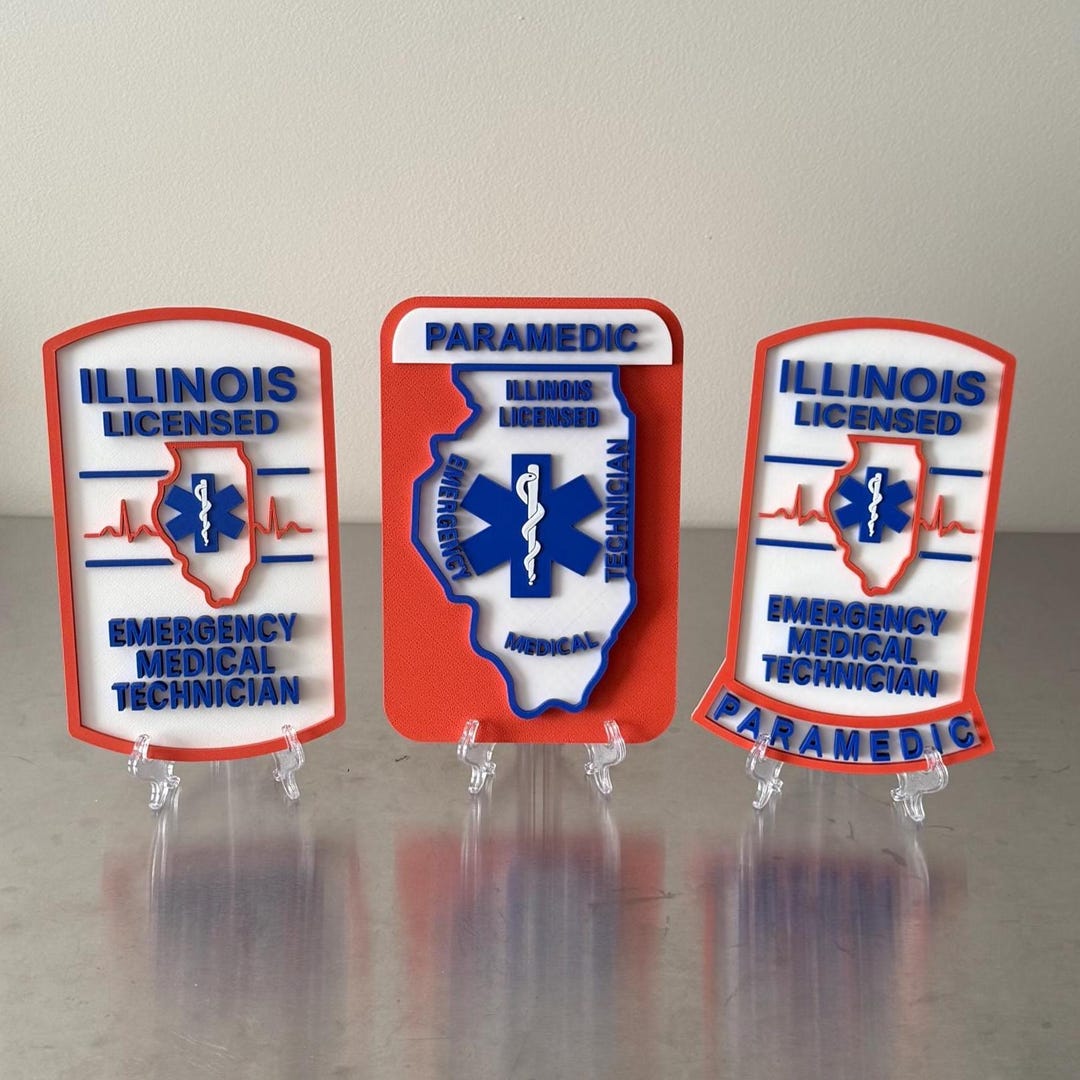 Illinois EMT & Paramedic 3D Display Plaque First Responder Wall Art IL ...
