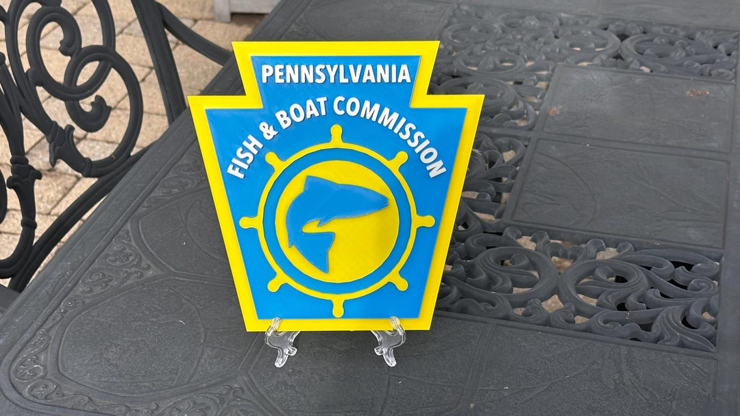 PA Fish & Boat Patch 3D Replica Pennsylvania Embossed - Etsy