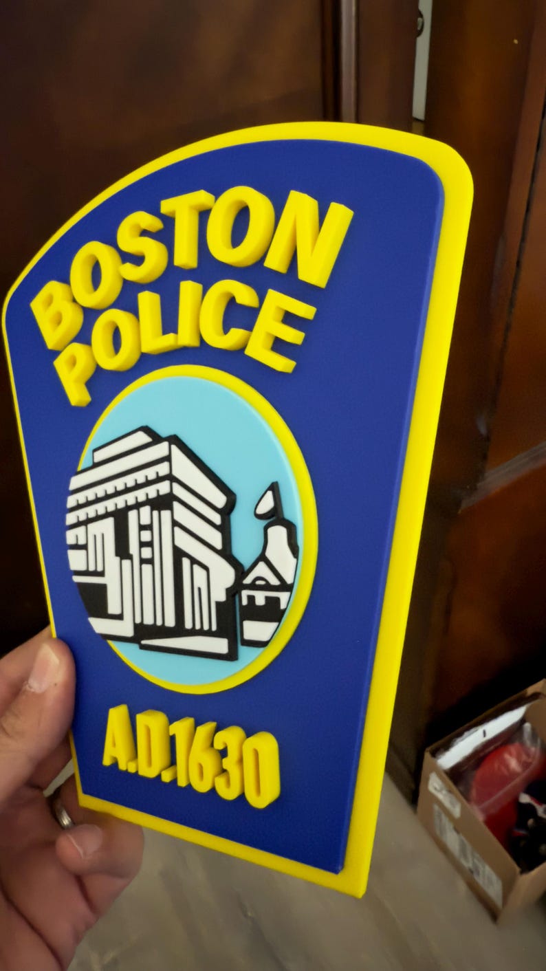 Boston Police 3D Display Replica Police Patches - Etsy