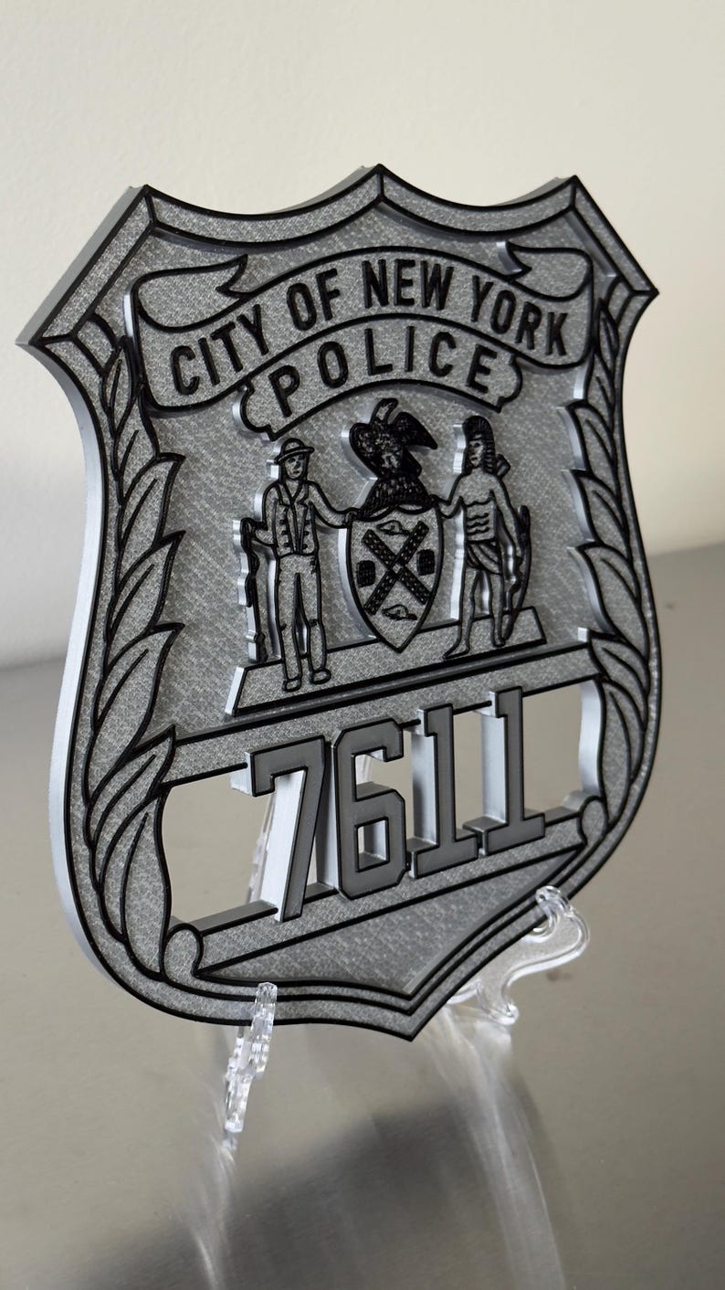 NYPD Police Officer Shield Plaque: 3D Embossed First Responder Wall Art ...