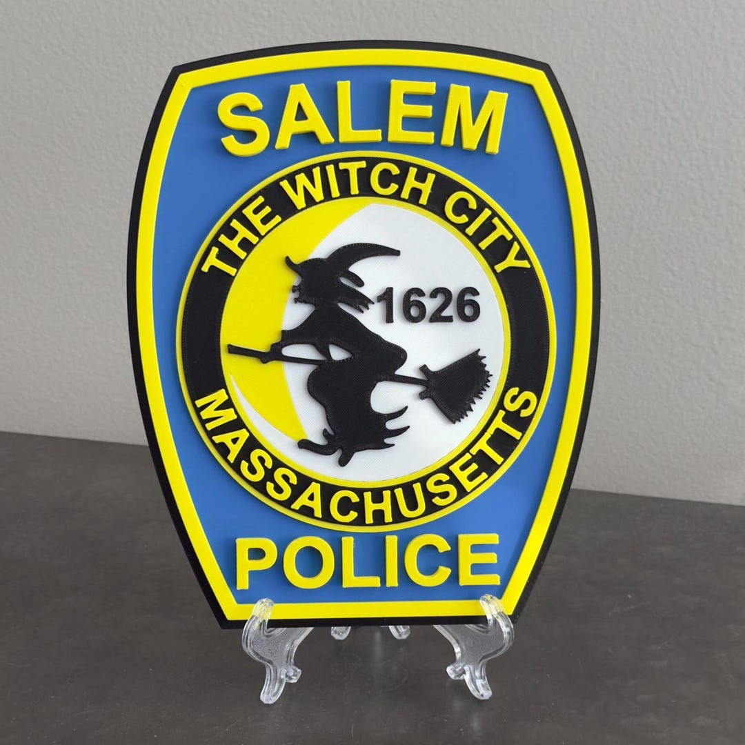Salem Police Department Logo Witch Massachusetts 3D Embossed Display ...