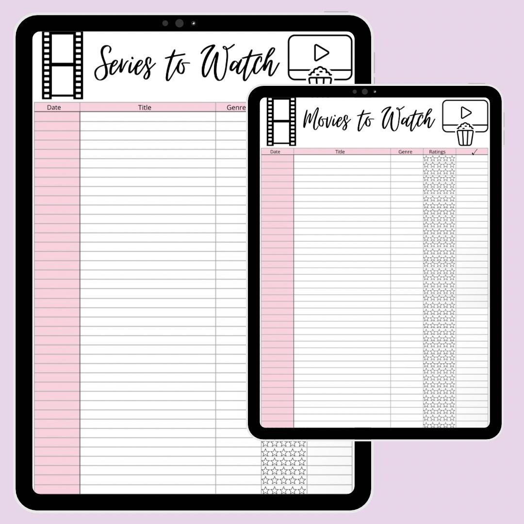 Movie and Series Printable Planner A4 PDF - Etsy