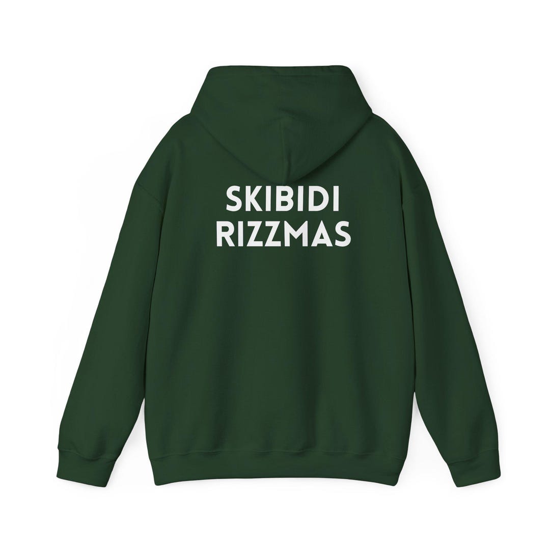 Skibidi Rizzmas Forest Green Christmas Hoodie, Skibidy Gen Alpha Teen ...