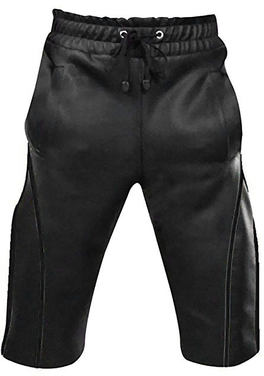 Men's Black Leather Cargo Shorts - Edgy Urban Streetwear, Punk Fashion ...
