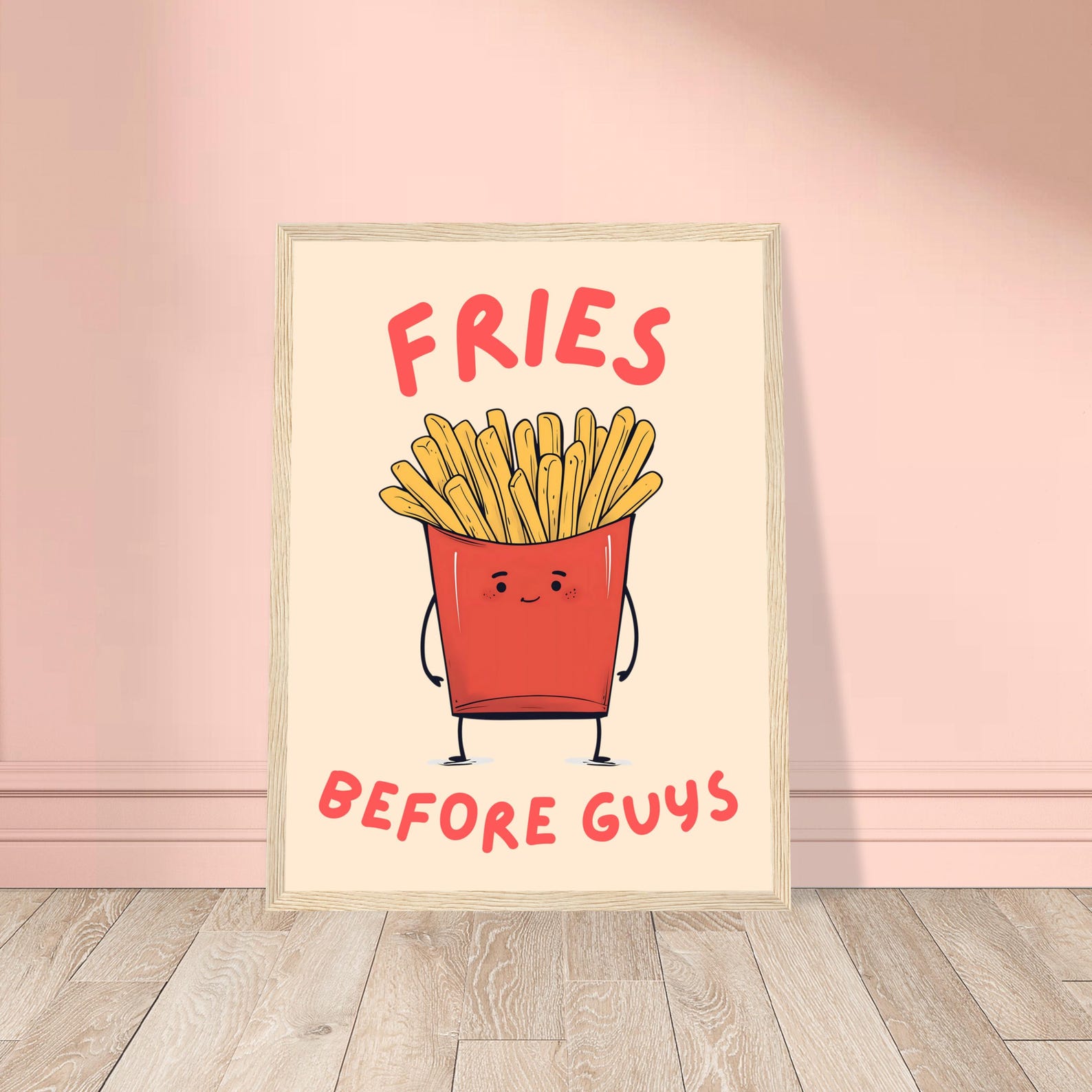 Kitchen & Dining Poster - "fries Before Guys" Print | Funny Kitchen ...