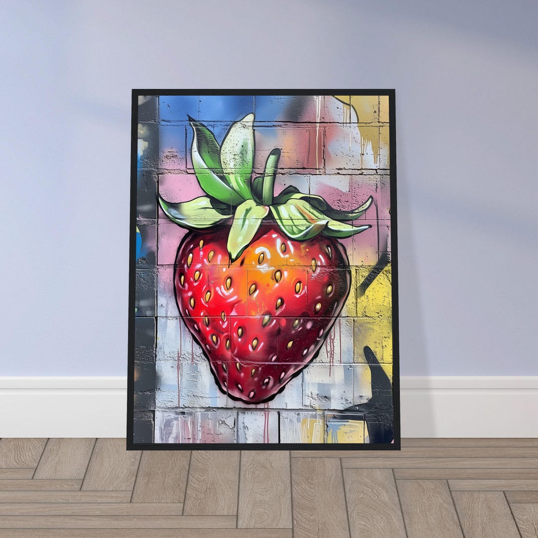 Graffiti Poster - Strawberry | Fruit Art | Baseball Print | Graffiti ...