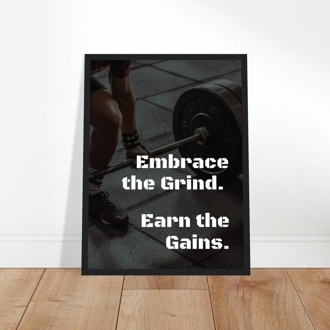 Motivational Poster - "embrace the Grind" | Home Gym Decor | Gym Print ...