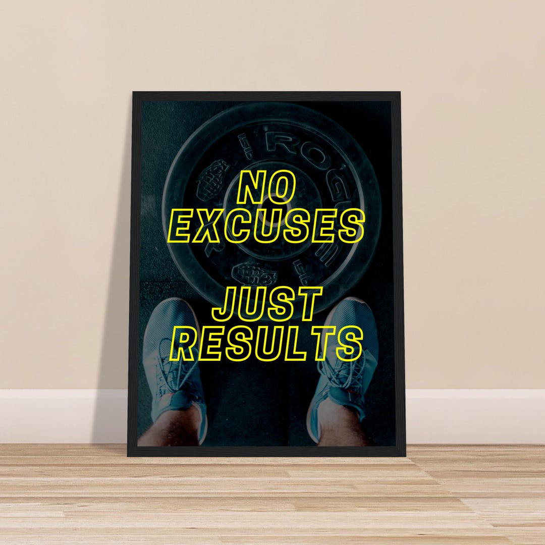 Motivational Poster - "no Excuses" | Home Gym Decor | Gym Print | Gym ...