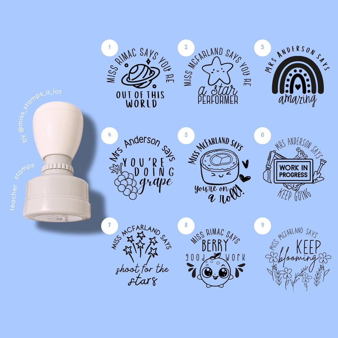 PERSONALISED Teacher Stamps | Student Reward Stamps | Handmade - Etsy