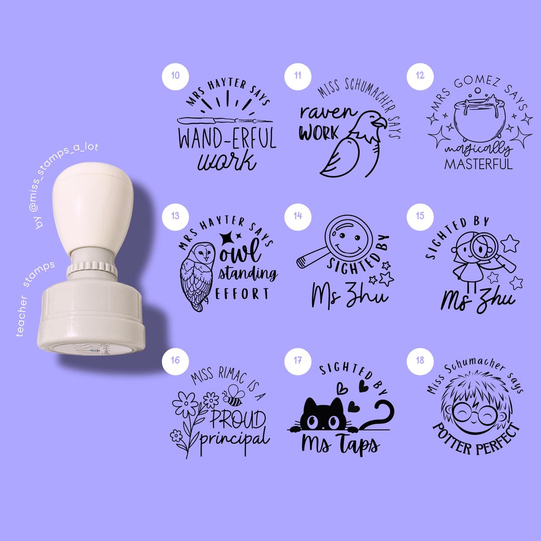 PERSONALISED Teacher Stamps | Student Reward Stamps | Handmade - Etsy