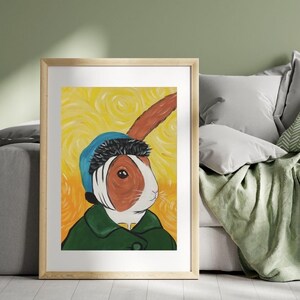 Van Gogh Bunny Printable Wall Art — One-eared Easter Bunny With ...