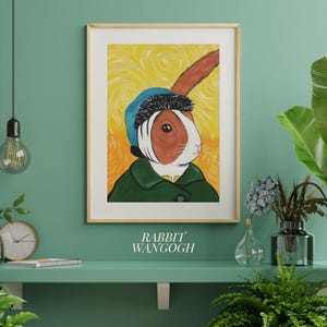 Van Gogh Bunny Printable Wall Art — One-eared Easter Bunny With ...