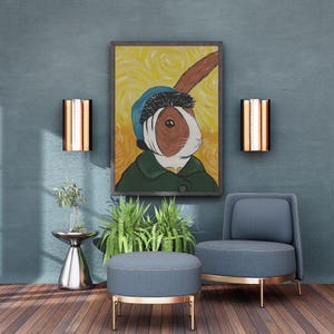Van Gogh Bunny Printable Wall Art — One-eared Easter Bunny With ...