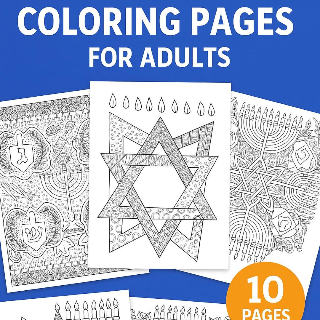 Hanukkah Coloring Pages | Kids Jewish Holiday Activity | Menorah ...
