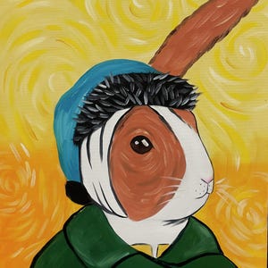 Van Gogh Bunny Printable Wall Art — One-eared Easter Bunny With ...