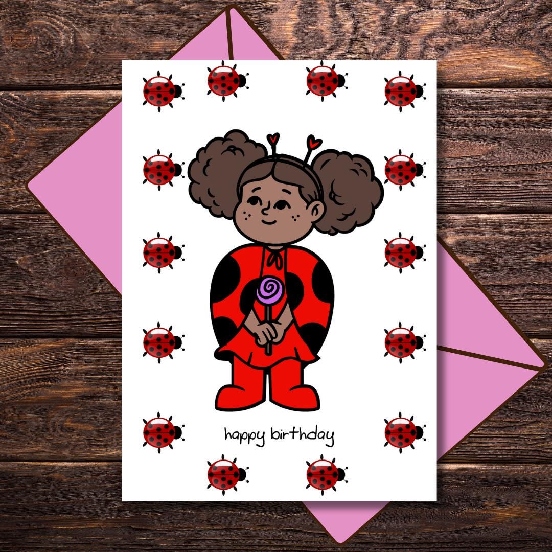 Printable Ladybug | Ladybug Birthday Card | Ladybug Digital Card | Cute ...
