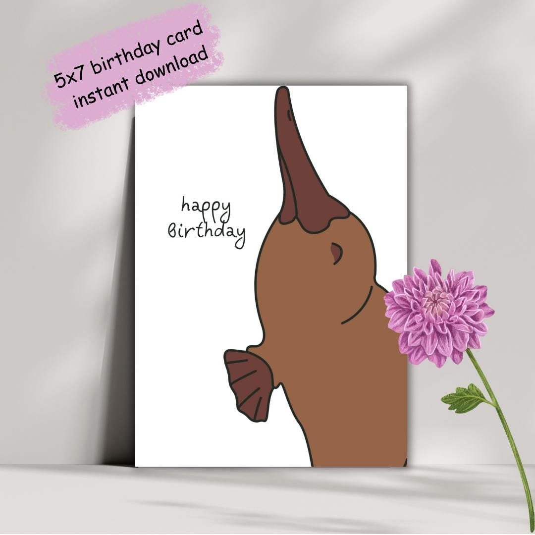 Printable Platypus Birthday Card | Digital Greeting Card | Australian ...