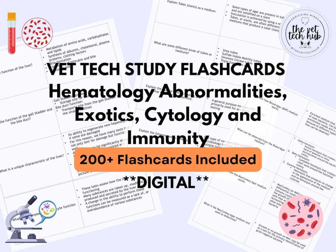 Vet Tech Lab Procedures Flashcards Hematology & Cytology, Study Help ...