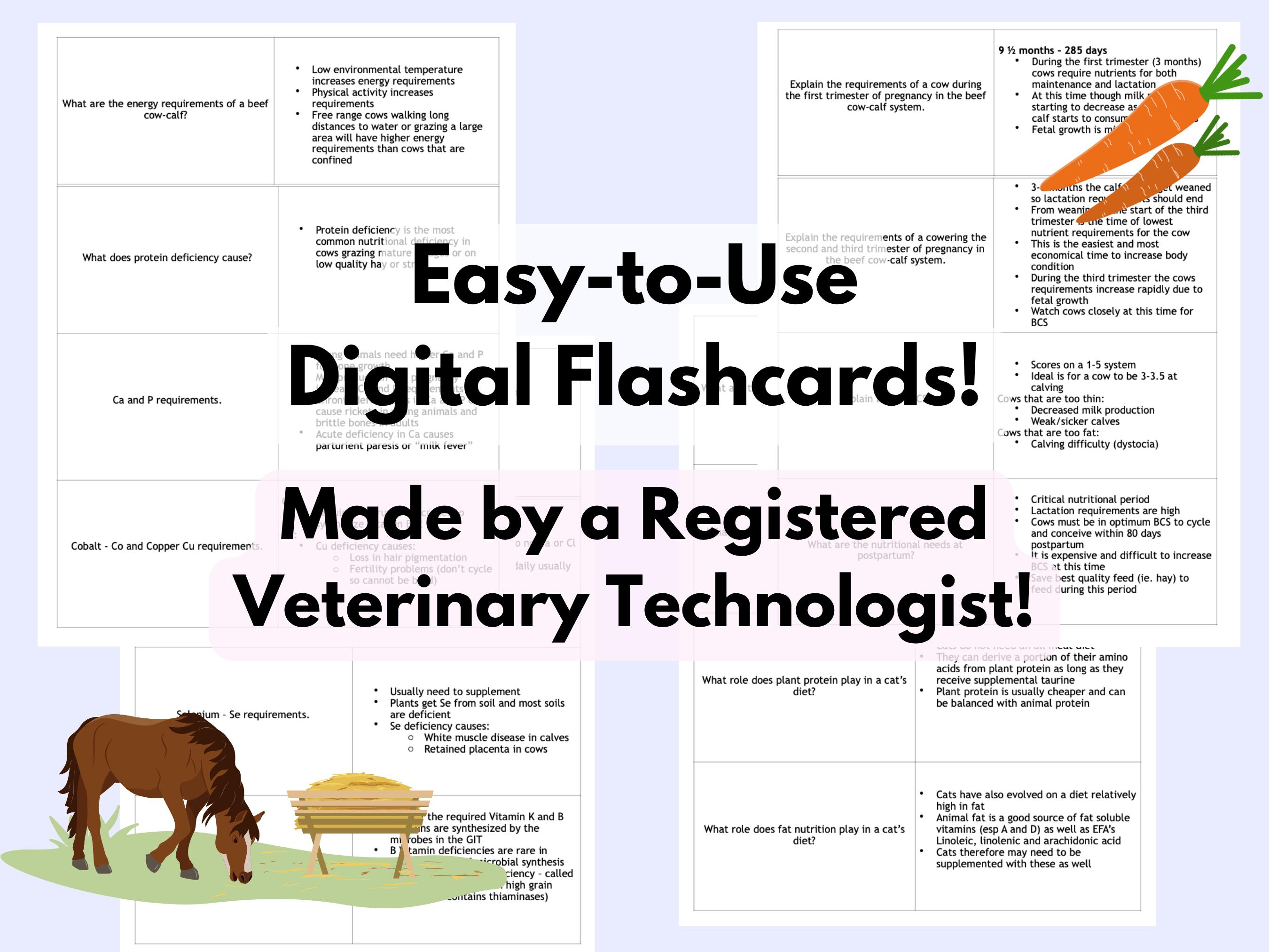 Vet Tech Nutrition Flashcards, VTNE Prep, Veterinary Medicine, Vet Tech ...