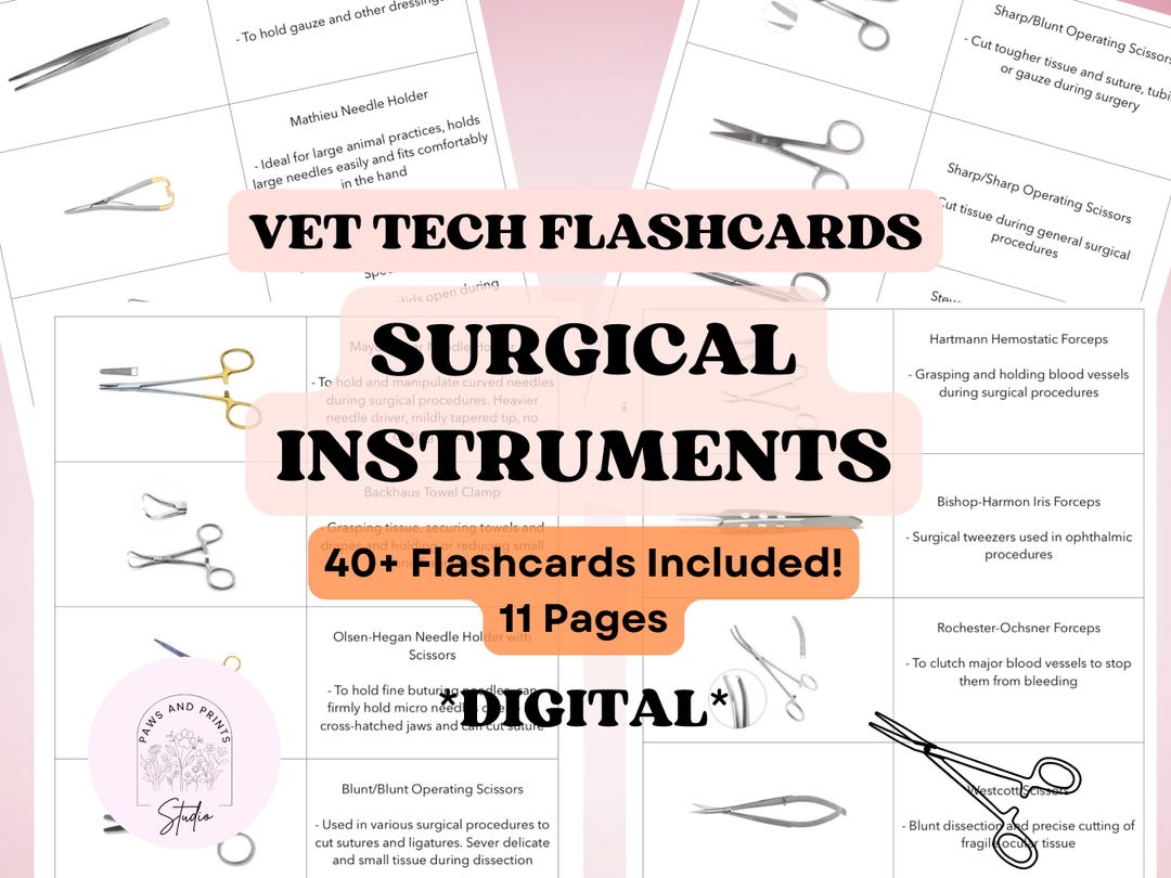 Veterinary & Human Medicine Basic Surgical Instrument Flashcards ...