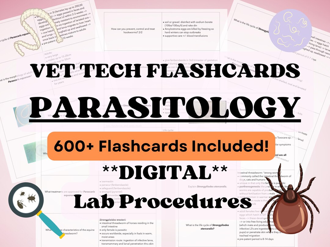 Vet Tech Complete Parasitology Flashcards With Images, VTNE, Study ...