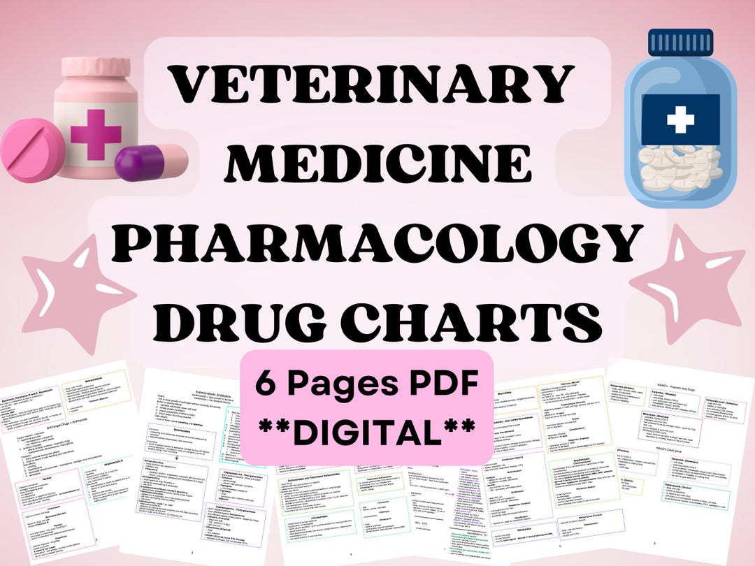 Veterinary Medicine Pharmacology Drug Chart, Vet Tech & Med Students ...