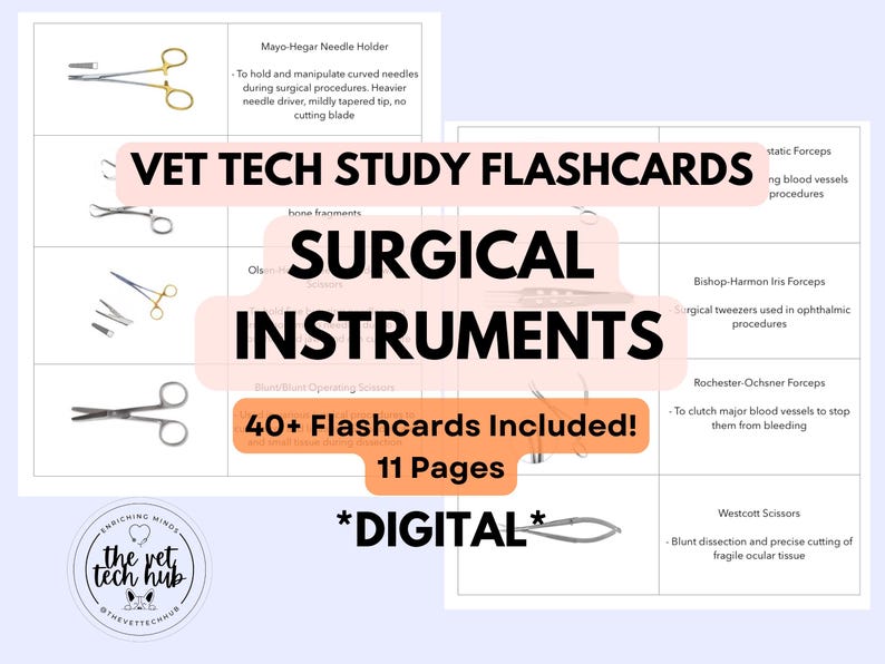 Veterinary & Human Medicine Basic Surgical Instrument Flashcards ...