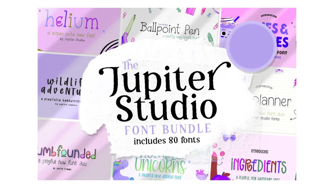 The Jupiter Studio Font Bundle Retro Font Groovy Fonts Cricut Font ...