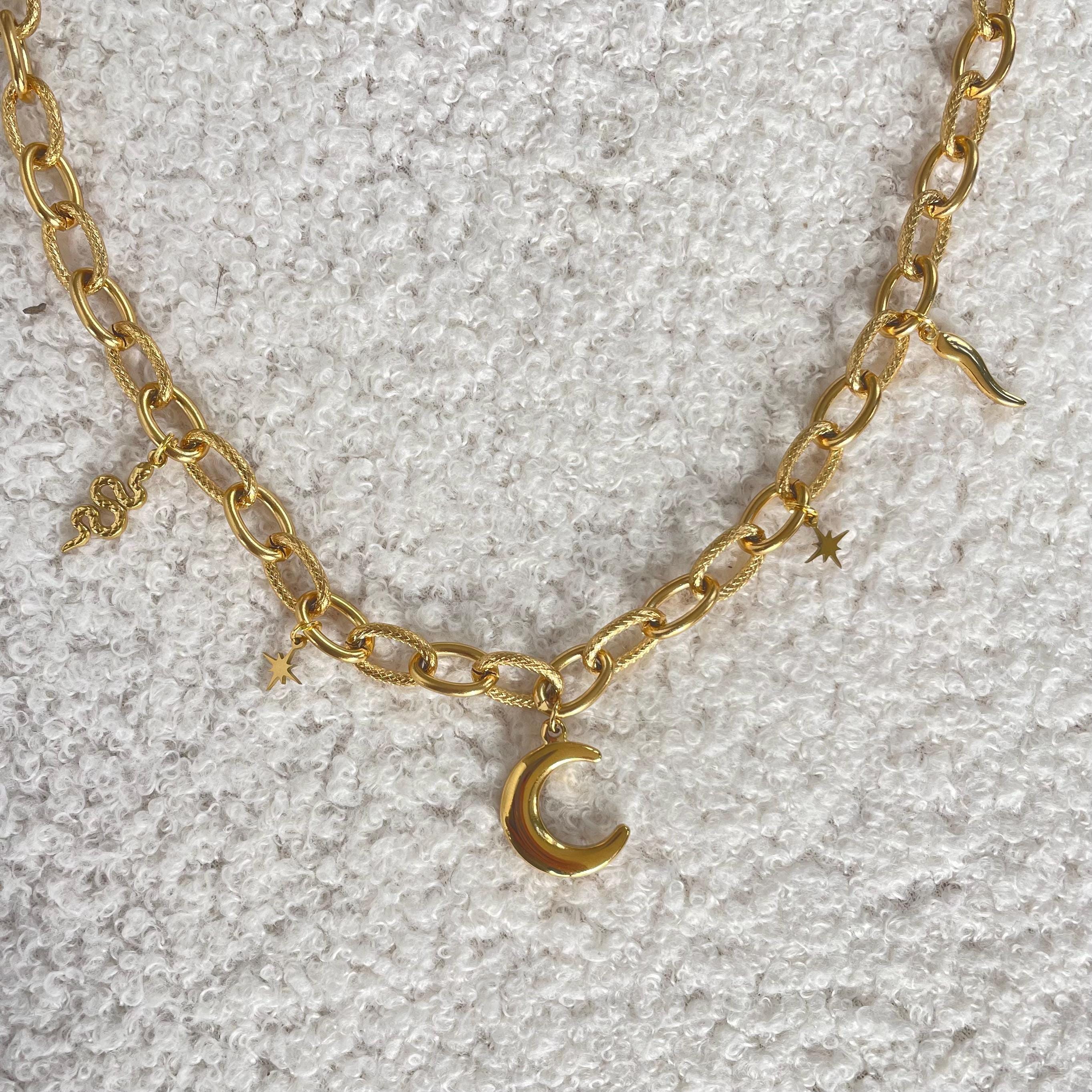 Collier Lune Or Collier à breloques - Etsy France