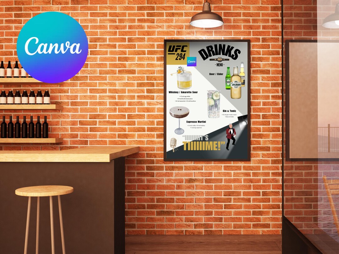 Editable UFC Fight Night Menu Template Canva Download Custom Sports ...