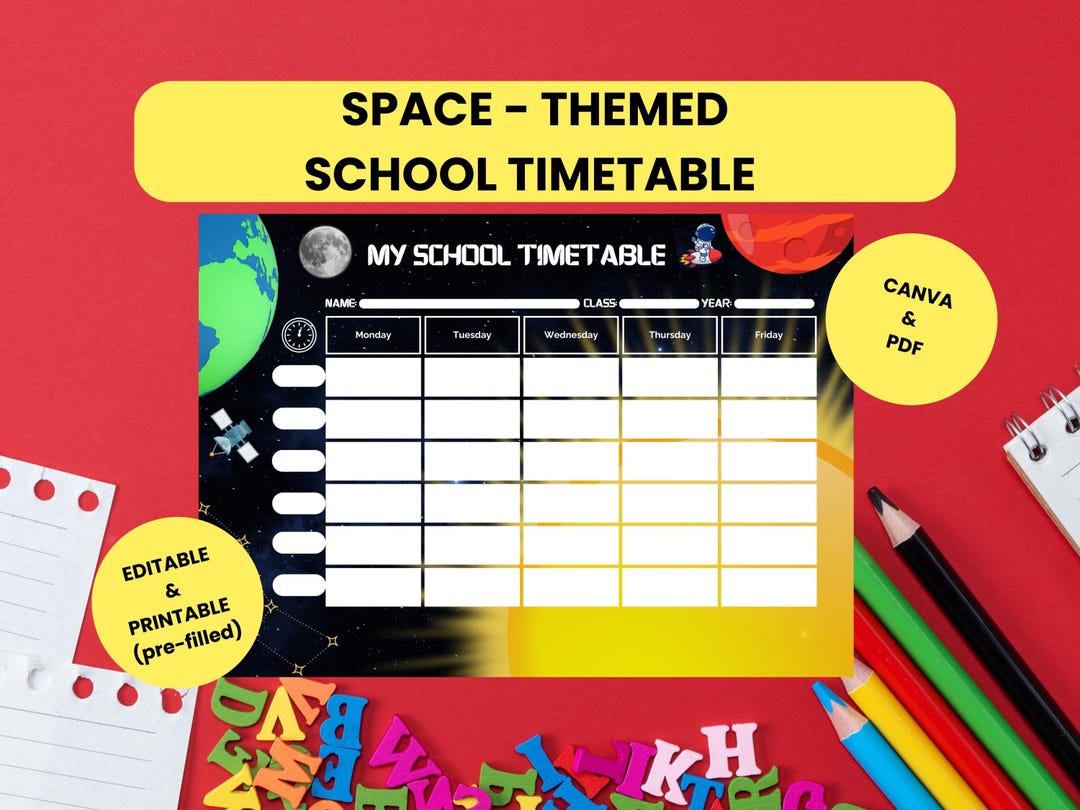 School Schedule, Editable School Schedule, Back to School Printable ...