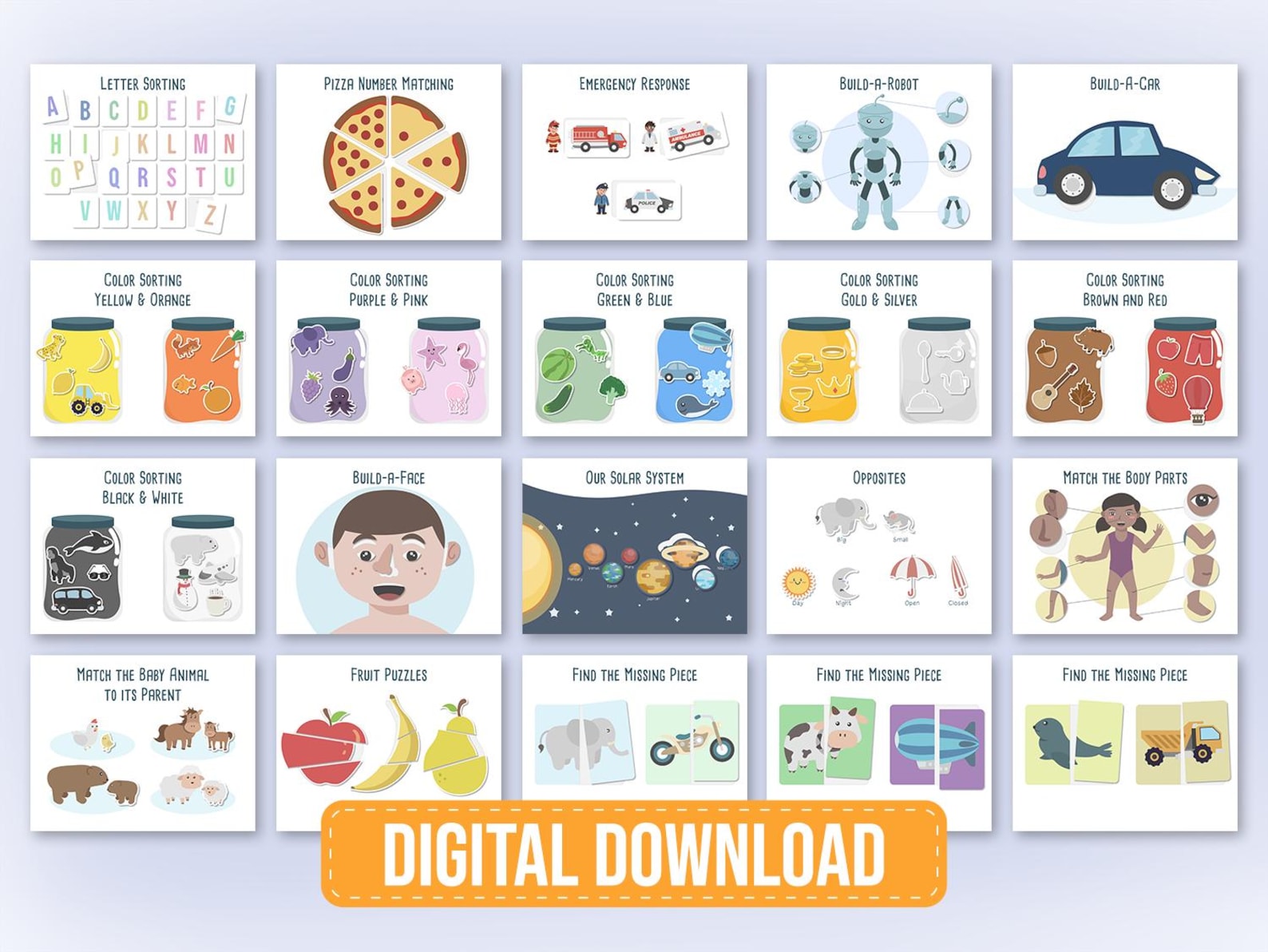 Toddler Busy Book Printable, Montessori Toddler Busy Binder, Learning ...