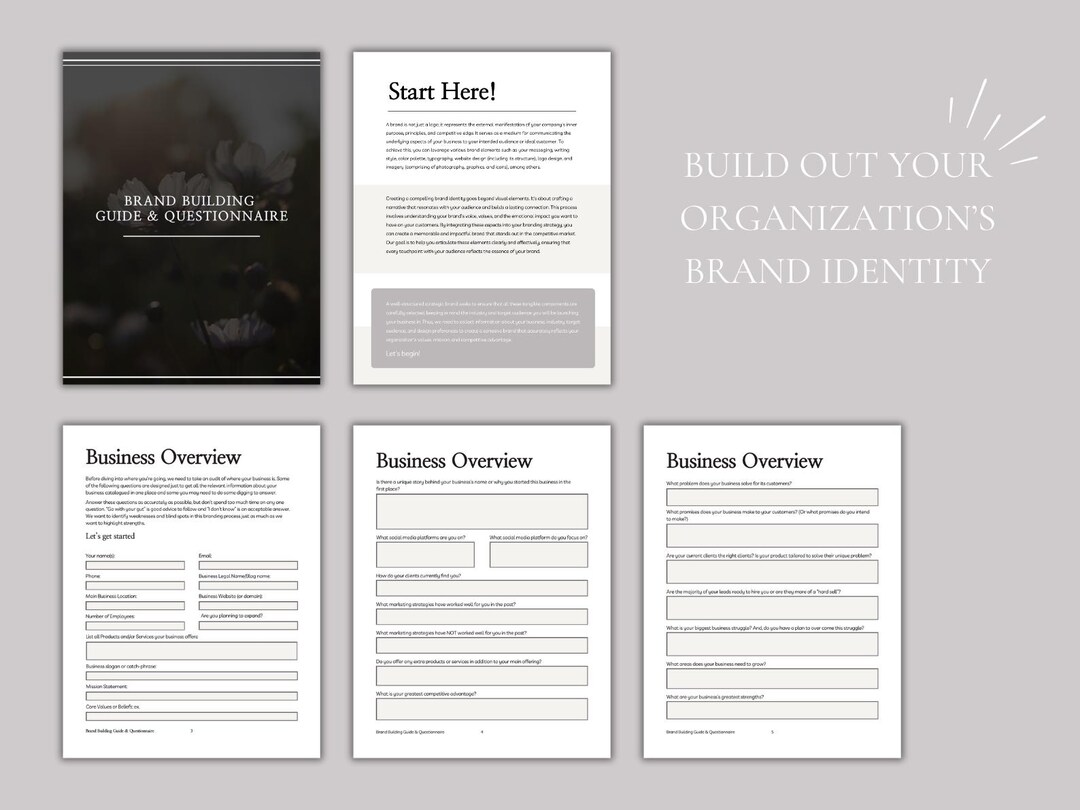 Customizable Branding Questionnaire | Brand Design Brief Template | for ...