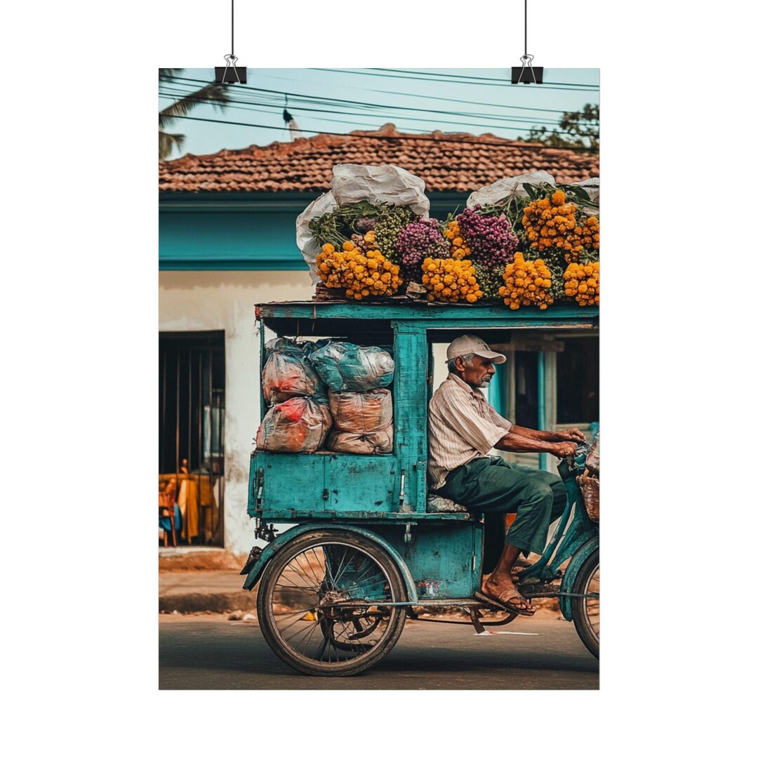 Wallposter Decor, Srilanka Street View House Cycle Native Life Local ...