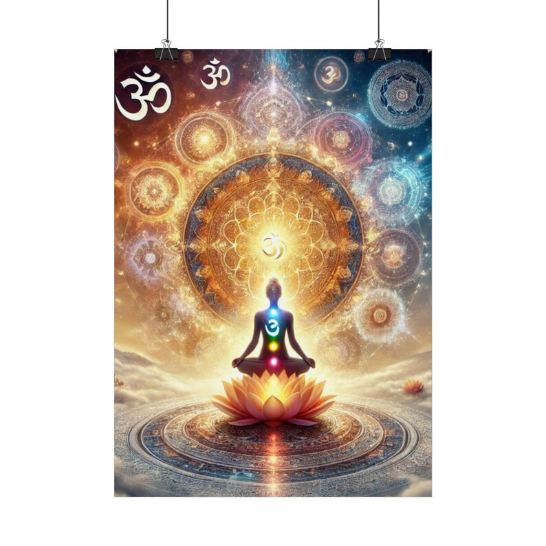 Spiritual Poster Lord Shiva Tantra Blue Om Chakras, Hindu Art Print ...