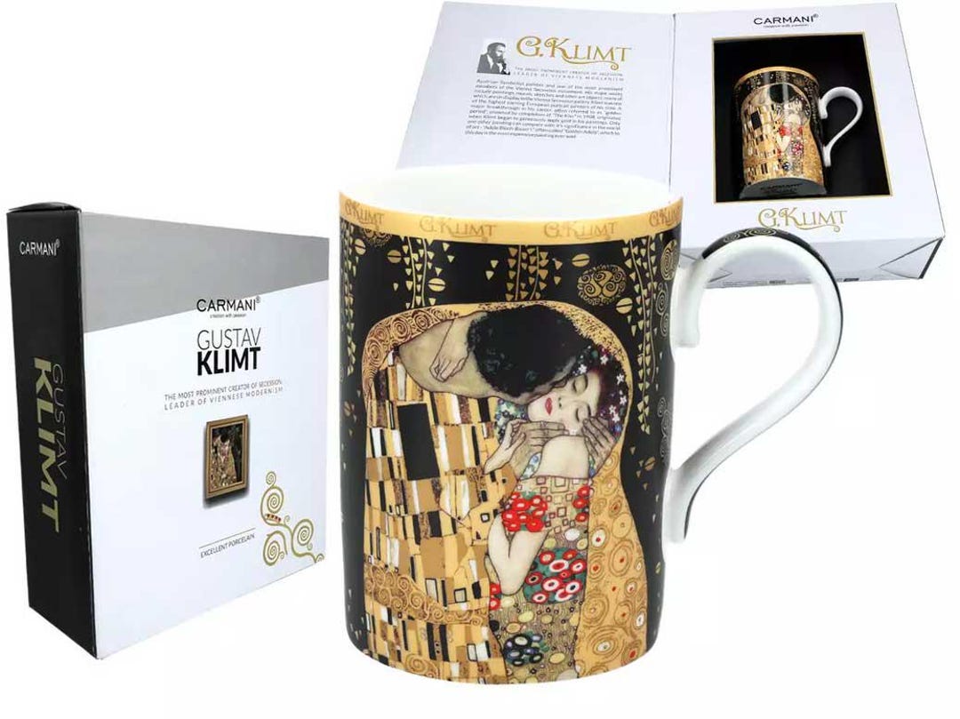 Gustav Klimt Mug “the Kiss” – Art Nouveau Porcelain Cup – 380ml / 13 Fl ...