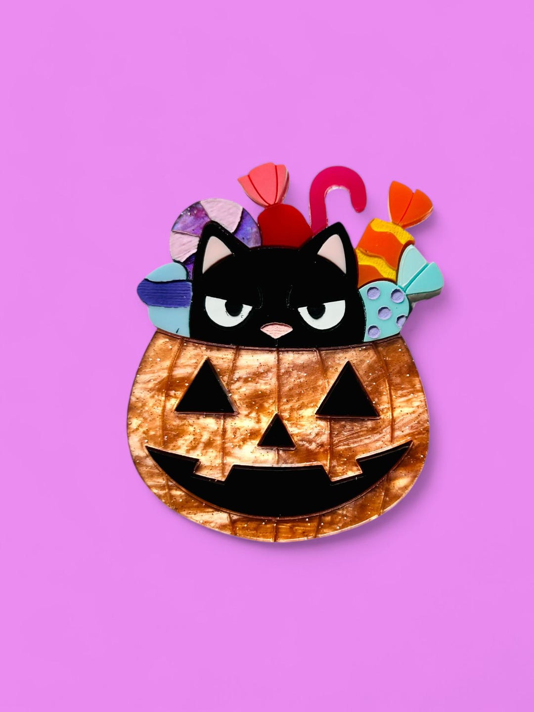 HALLOWEEN COLLECTION - Halloween - Angry Cat Hidden in Pumpkin Acrylic ...