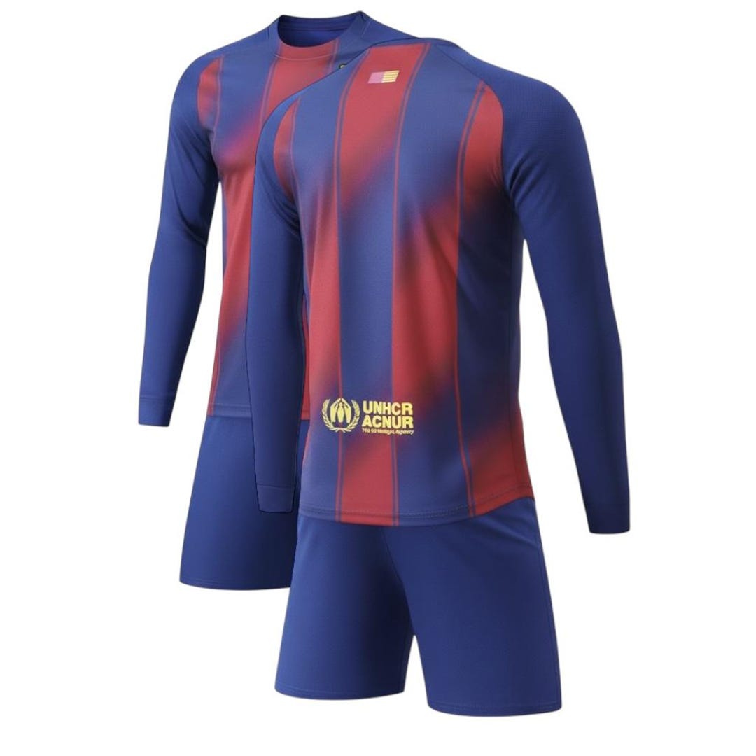 Men’s Long Sleeve Soccer Kit Red & Blue 25/26 – Fan Style Jersey ...