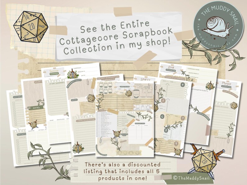 Dnd Character Sheet - Cottagecore Scrapbook Aesthetic - Printable - Dnd ...