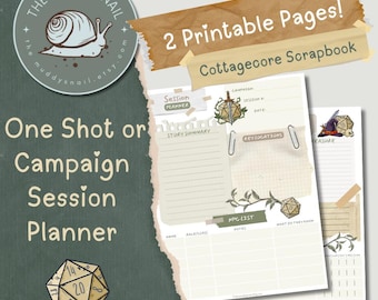 Dnd Player Session Log Template - Cottagecore Scrapbook Aesthetic ...