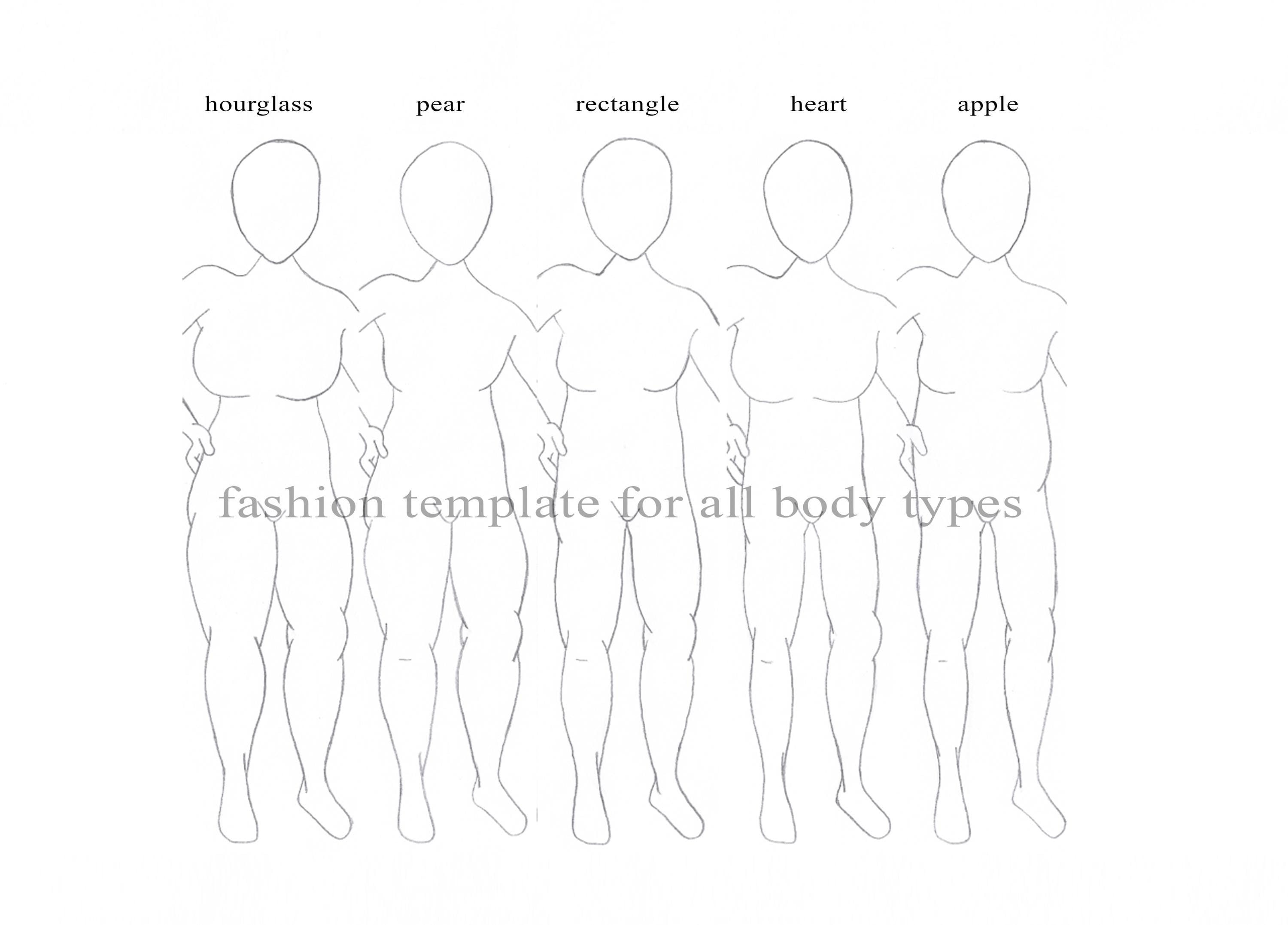 Fashion Sketch Template for Different Body Types - Etsy