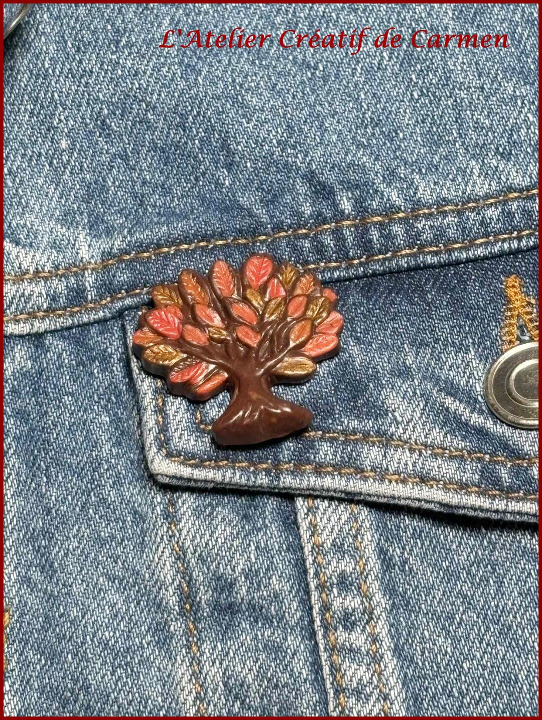 Tree of Life Brooch With Autumn Leaves, Handmade in Polymer Clay ...