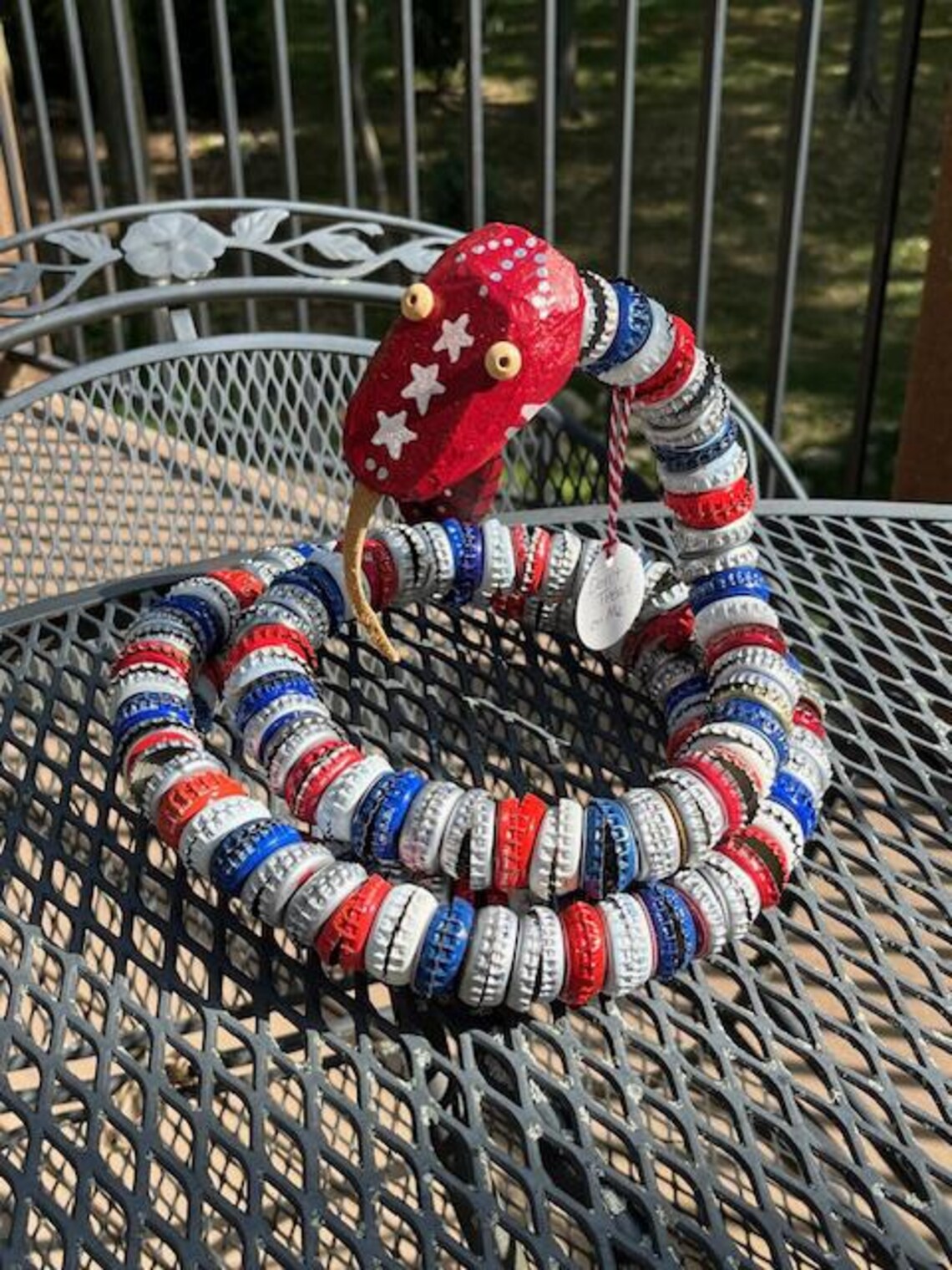 Folk Art Bottle Cap Snake | Don't Tread on Me One - Etsy