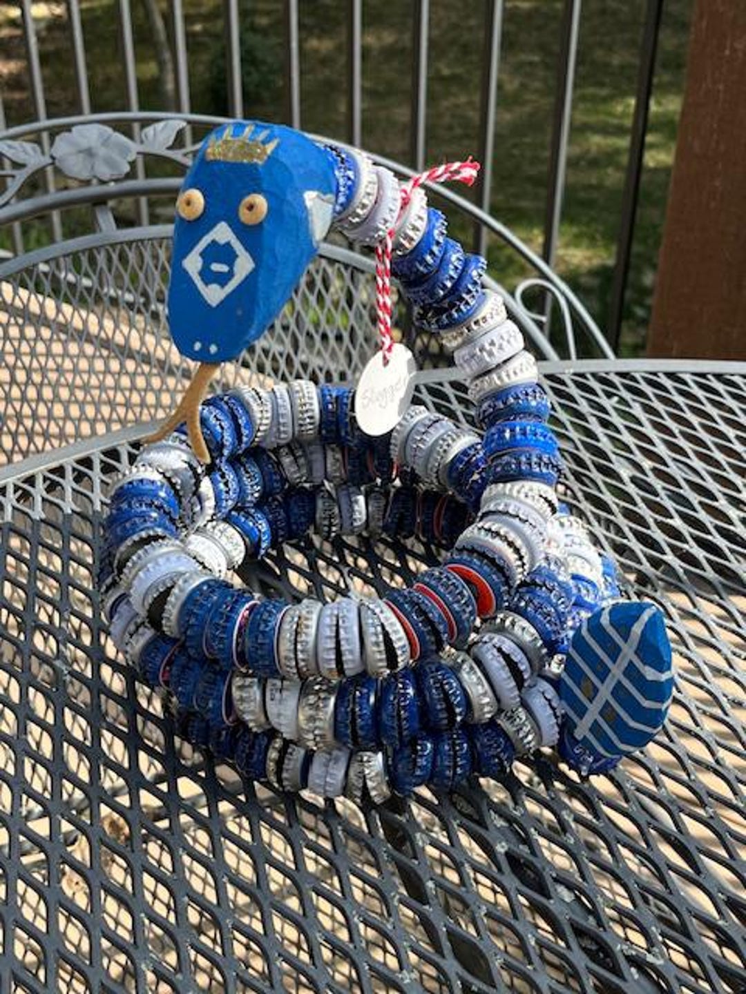 Folk Art Bottle Cap Snake | Slugger One - Etsy