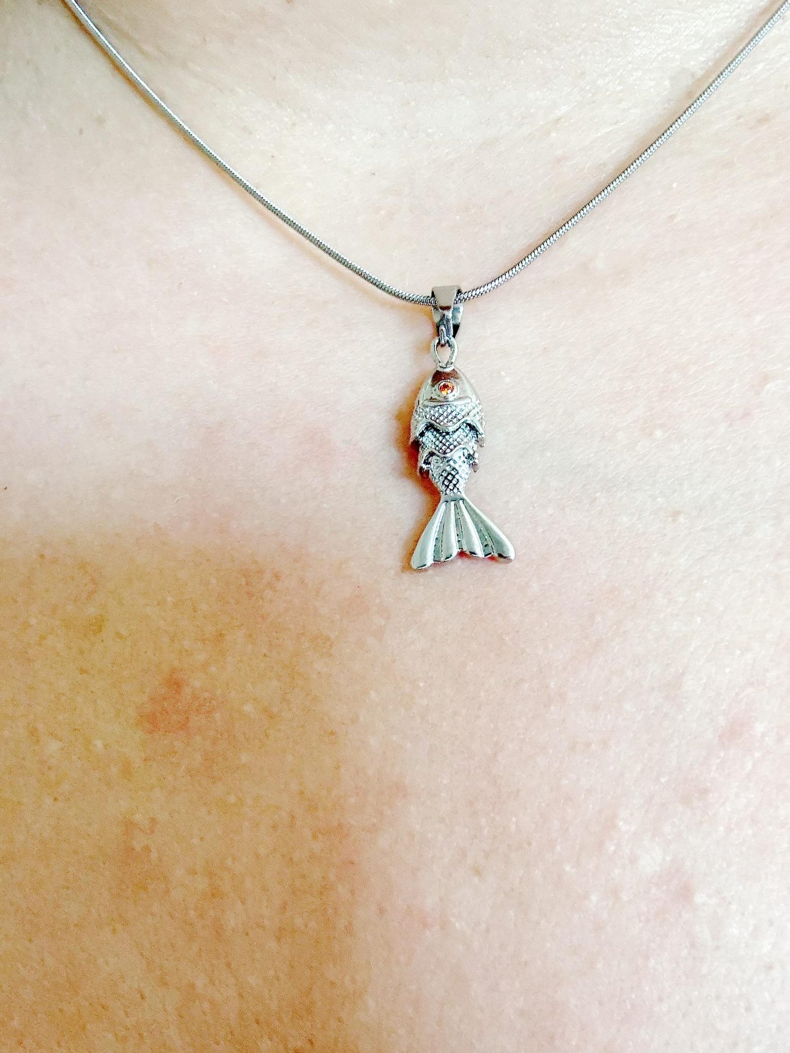 Movable 3D Fish Charm Necklace: Pave Pisces Pendant, Sea Lover Gift - Etsy